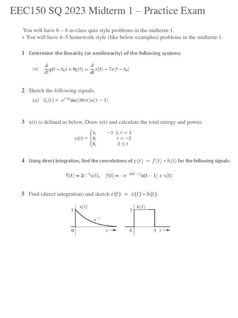 EEC150 SQ 2023 Midterm 1 Practice | PDF