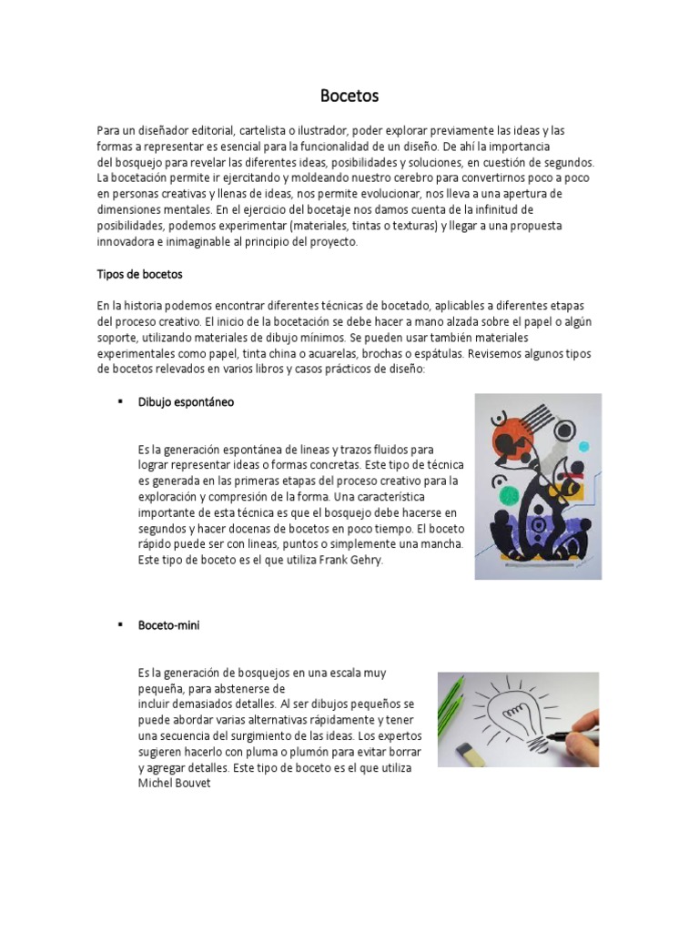 BOCETOS | PDF | Tecnicas artisticas