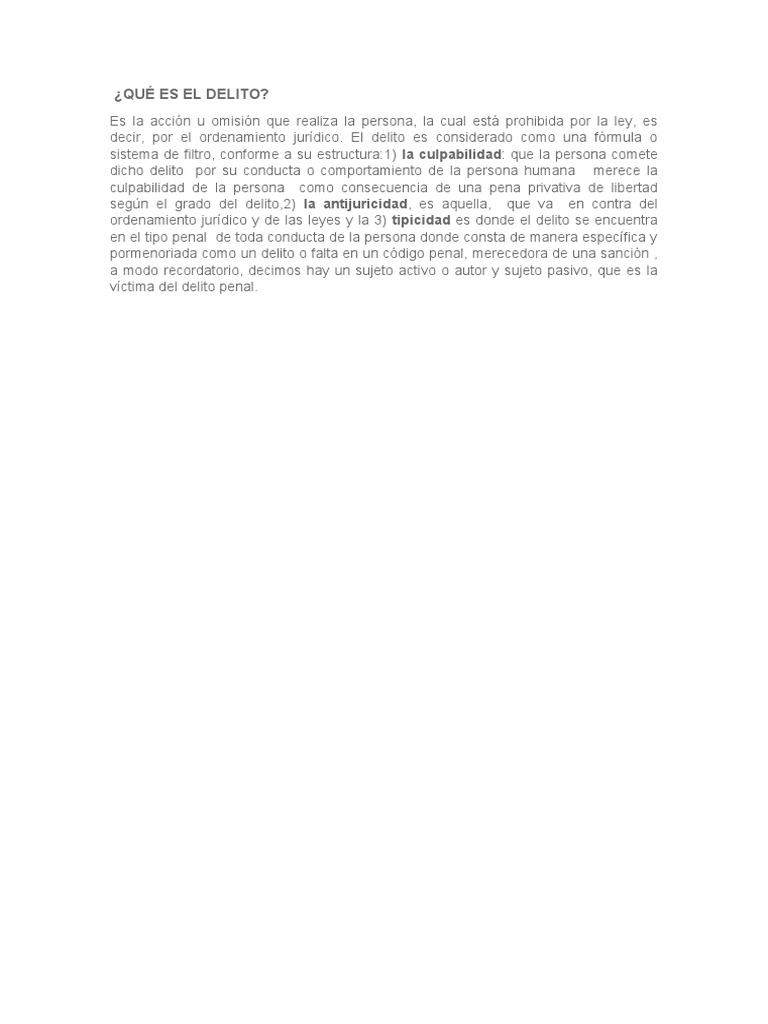 Qué Es El Delito | PDF