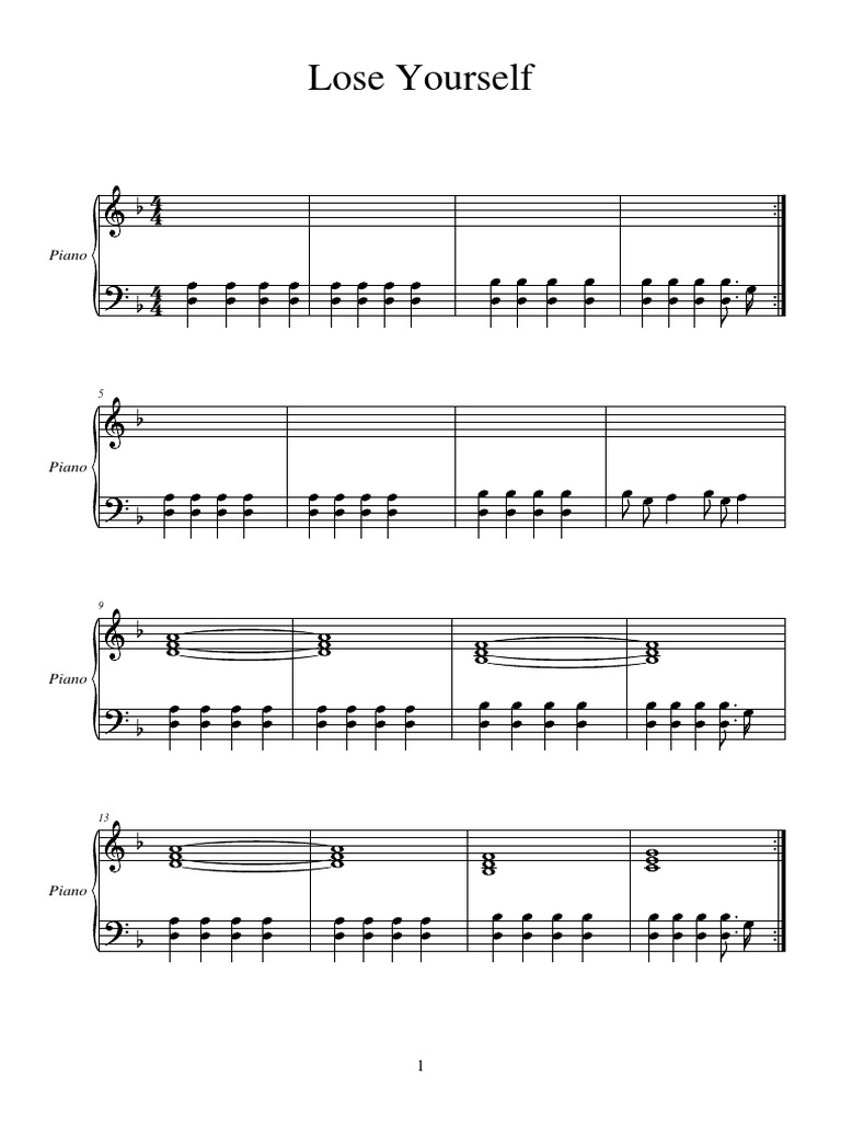 Lose Yourself Pdf
