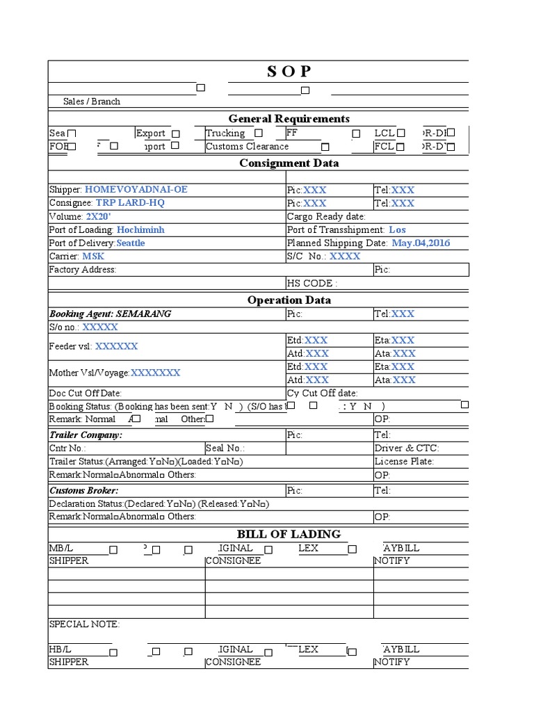 General Requirements Consignment Data: Homevoyadnai-Oe | PDF | Bill Of ...