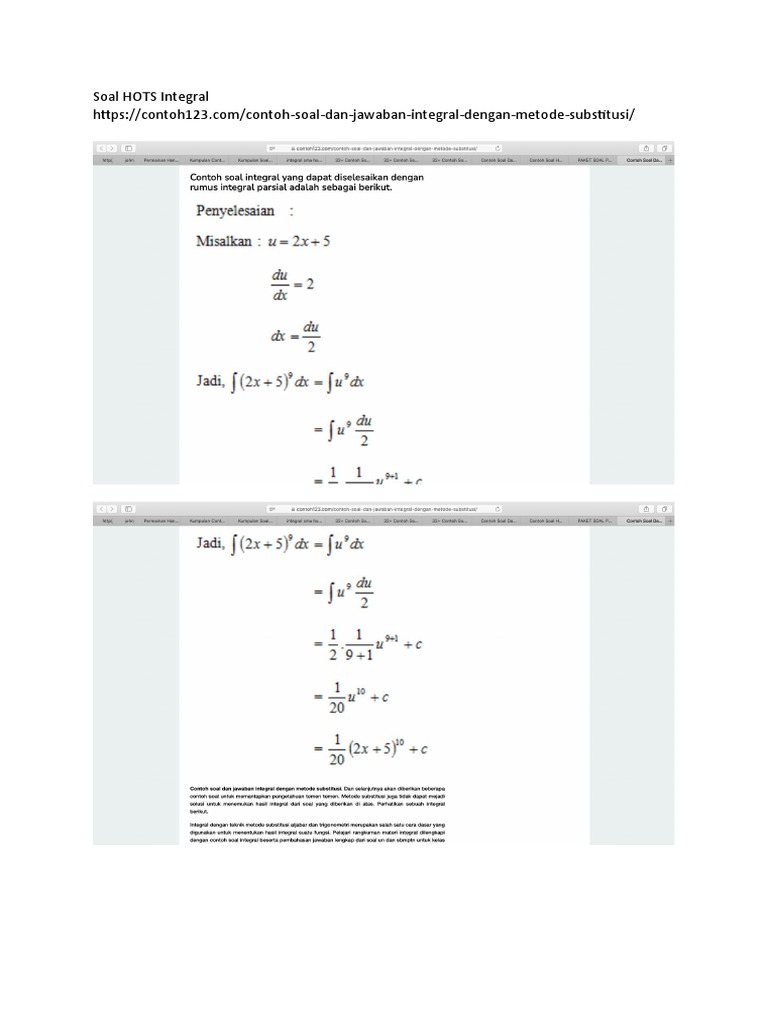 Soal HOTS Integral | PDF