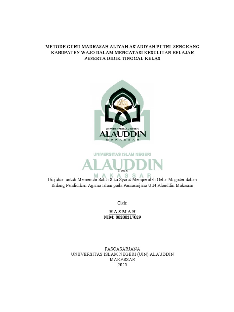 Metode Atasi Kesulitan Belajar MA As’adiyah | PDF