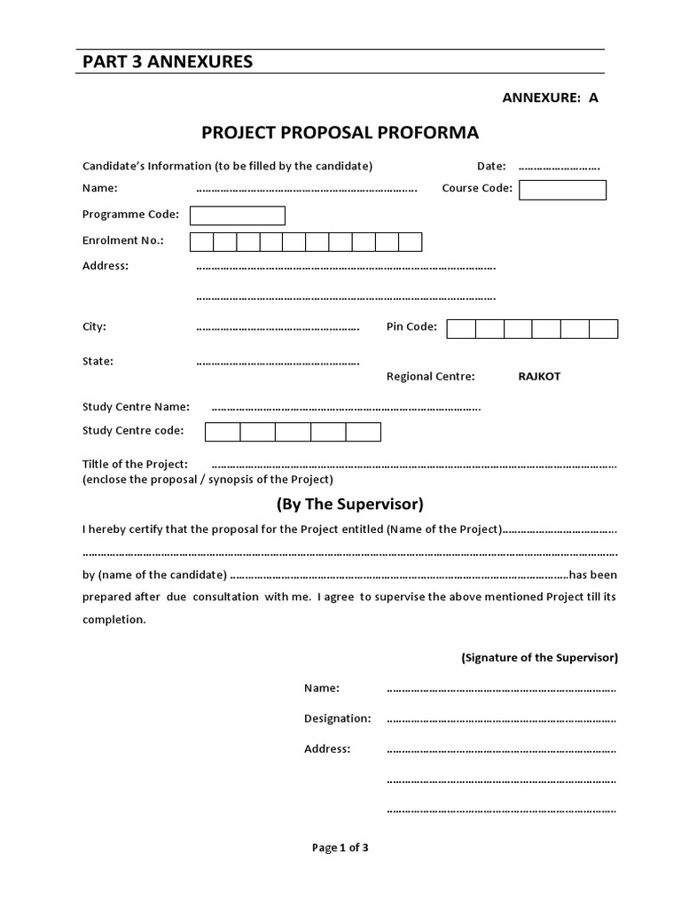 Project Proposal and Certification Form | PDF