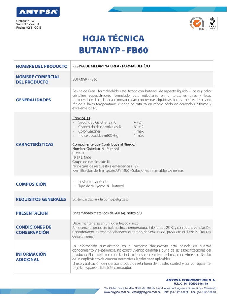 Butanyp Fb60 FT | PDF