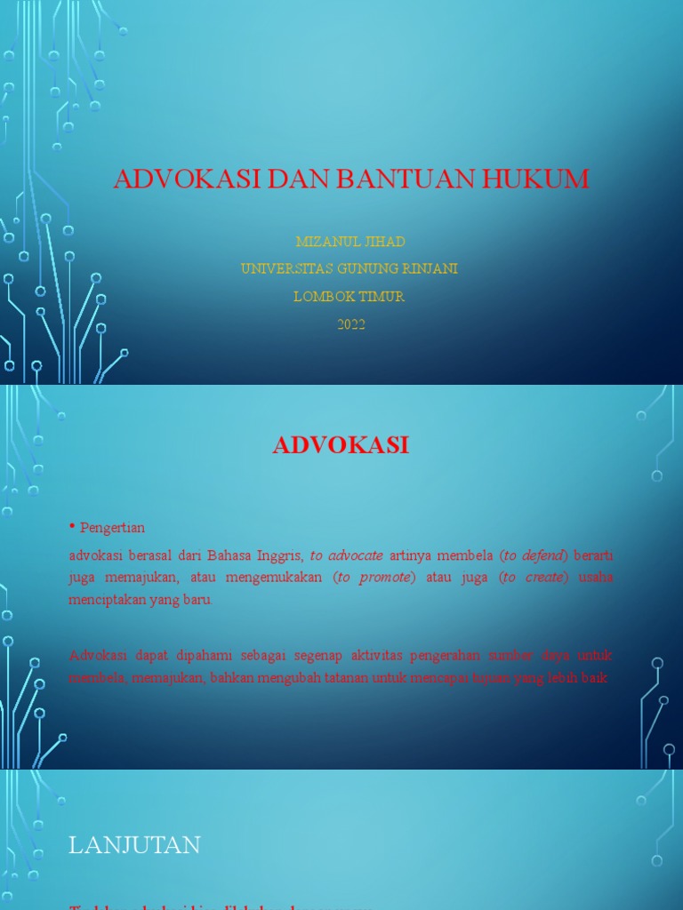 Advokasi Dan Bantuan Hukum | PDF | Karier & Perkembangan | Bisnis