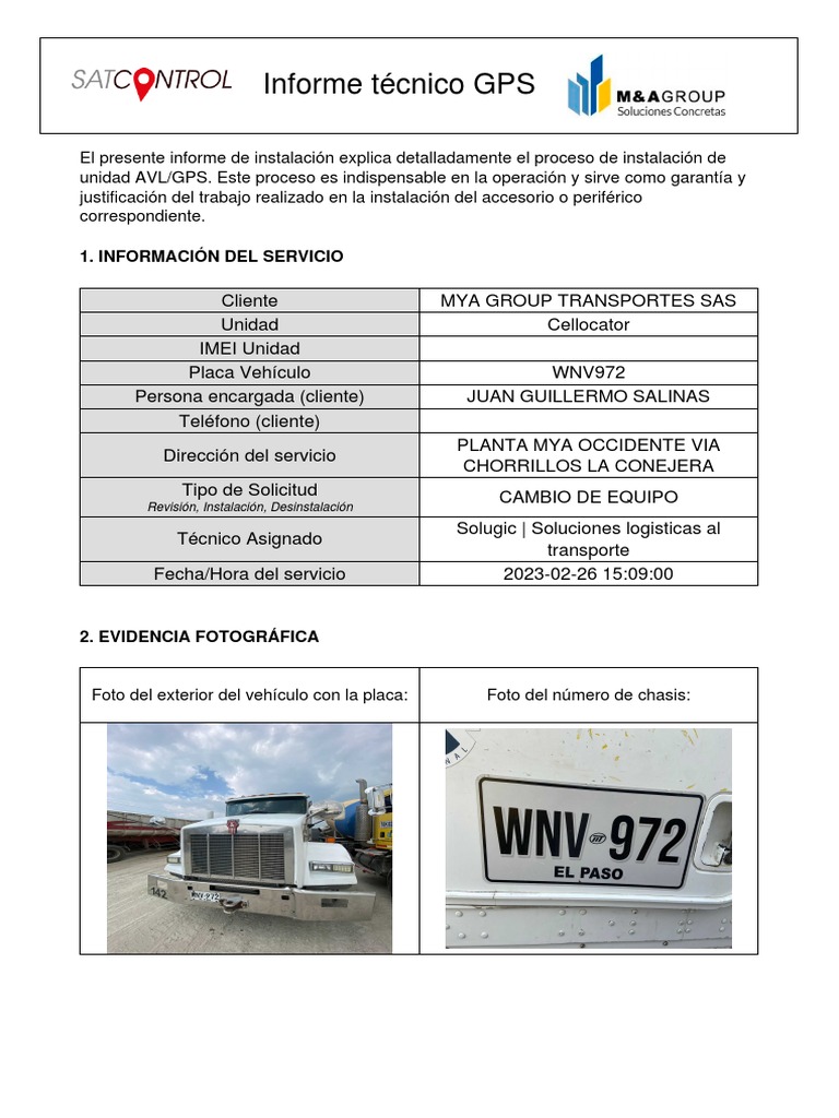 Informe Tecnico de Instalacion | PDF