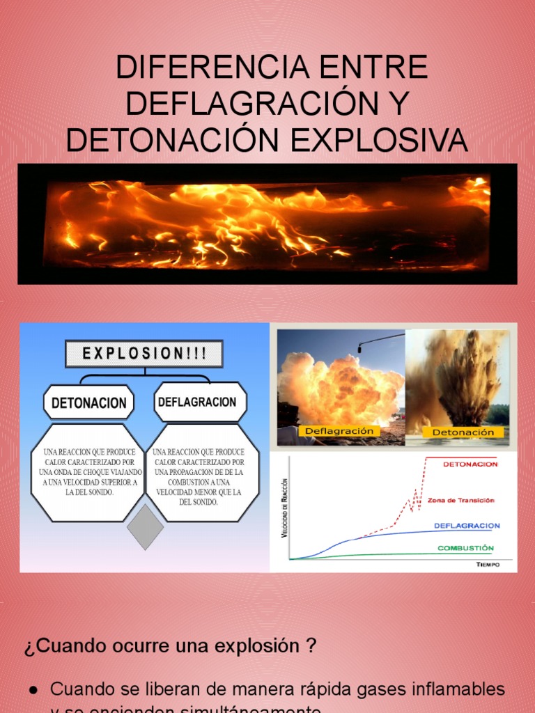 Diferencias Entre Deflagración y Detonación Explosiva | PDF