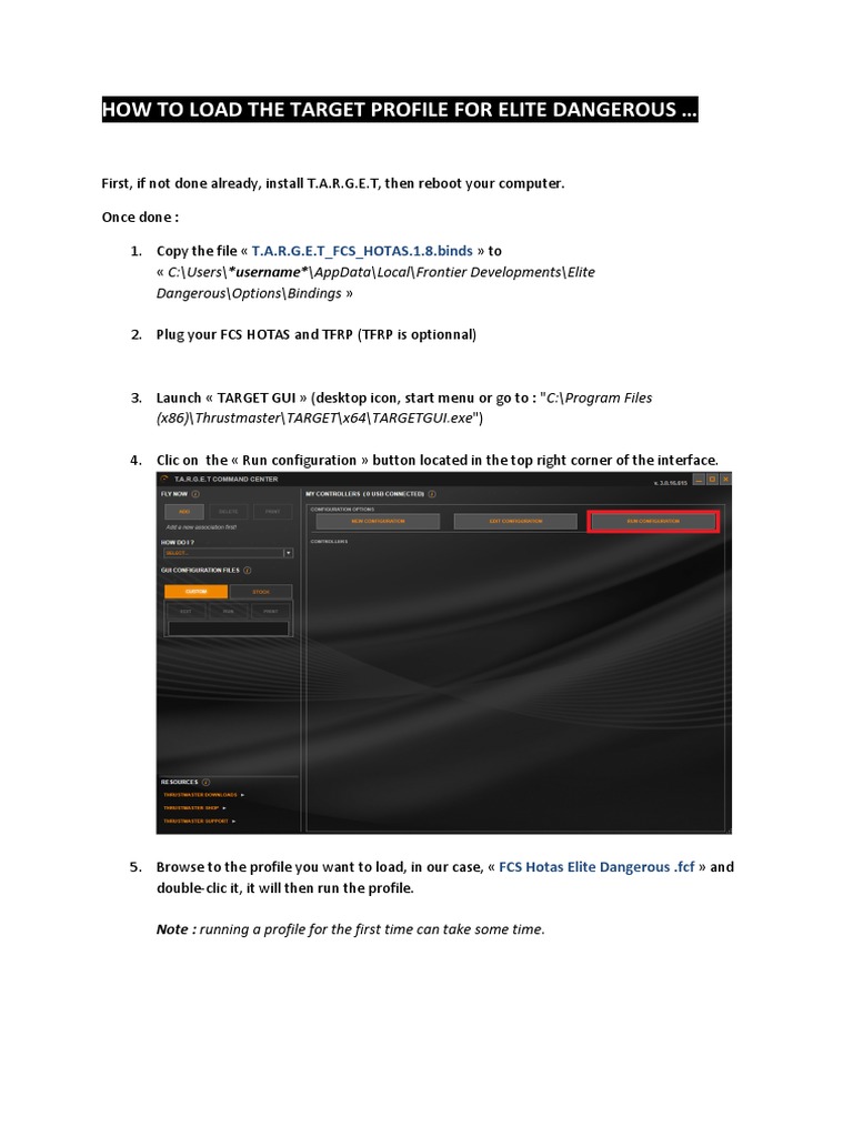 How To Load The Target Profile For Elite Dagnerous | PDF