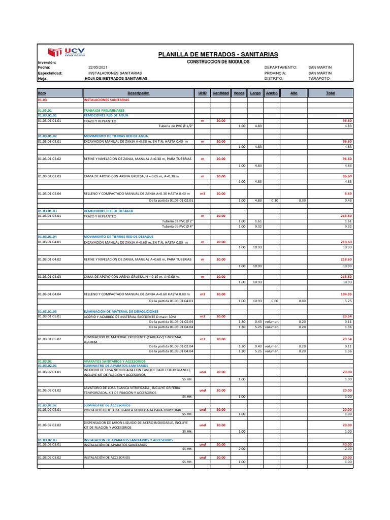 Planilla Inst Sanit | PDF | Administracion del Agua | La contaminación del agua