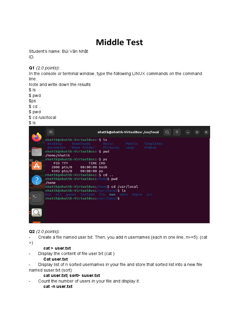 Middle Test: Q1 (2.0 Points) | PDF | Software Development | Computer ...