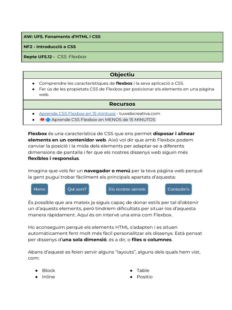 RepteUF5.12 - CSS - Flexbox | PDF