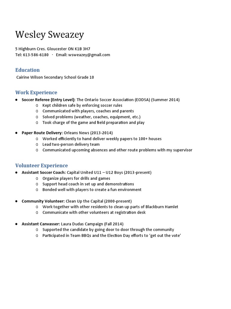 Wesley Sweazey Resume 2015 | PDF