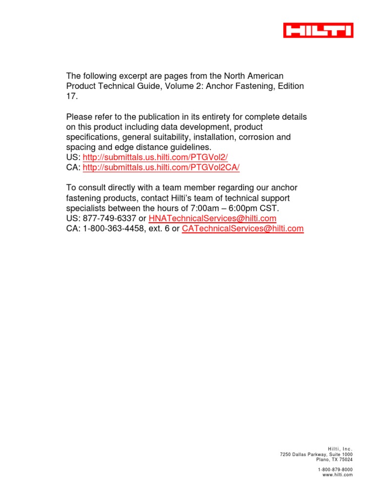 Technical Information ASSET DOC LOC 1543417 | PDF | Screw | Materials