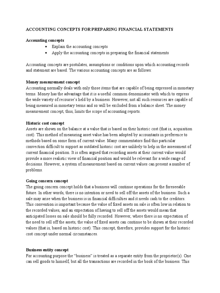 Accounting Concepts F5 | Download Free PDF | Expense | Revenue
