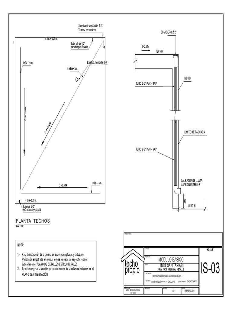 Detalle de Drenaje Pluvial en Techos | PDF | Ingeniería de Edificación ...