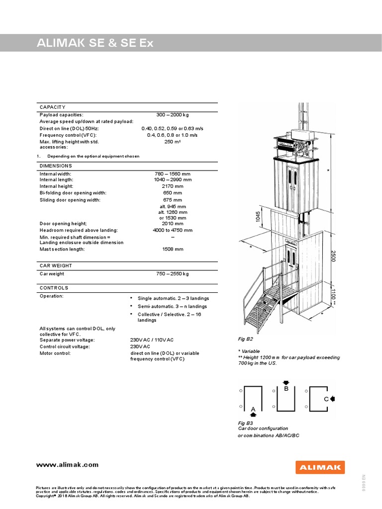 ALIMAK SE SE Ex Modular Range EN 81 1683 EN Oct 2020 | PDF | Electric Motor | Alternating Current