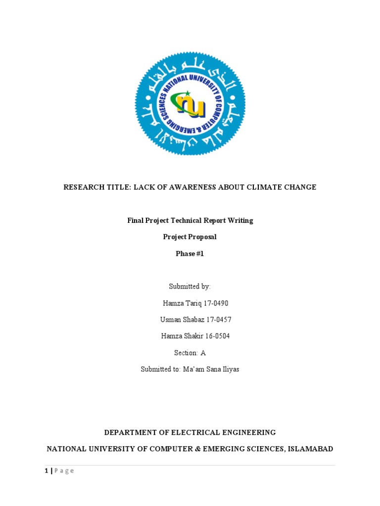 Research Project Proposal (170490-A) | PDF | Climate Change | Methodology