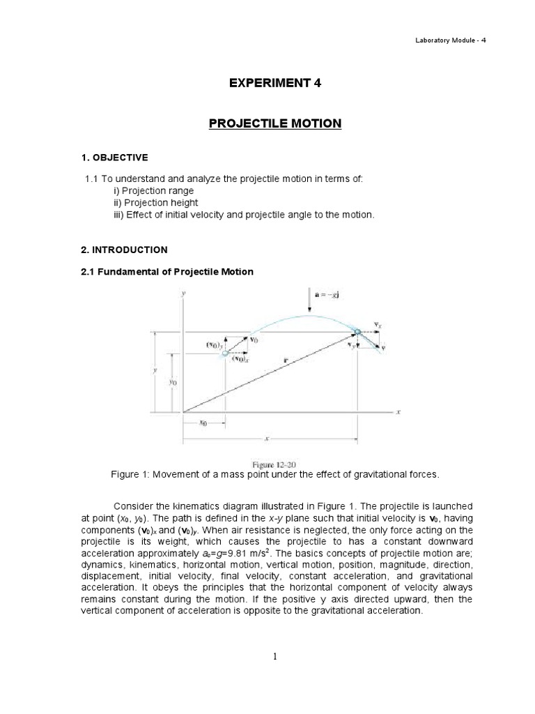 Lab 4 Projectile Motion | Download Free PDF | Velocity | Acceleration