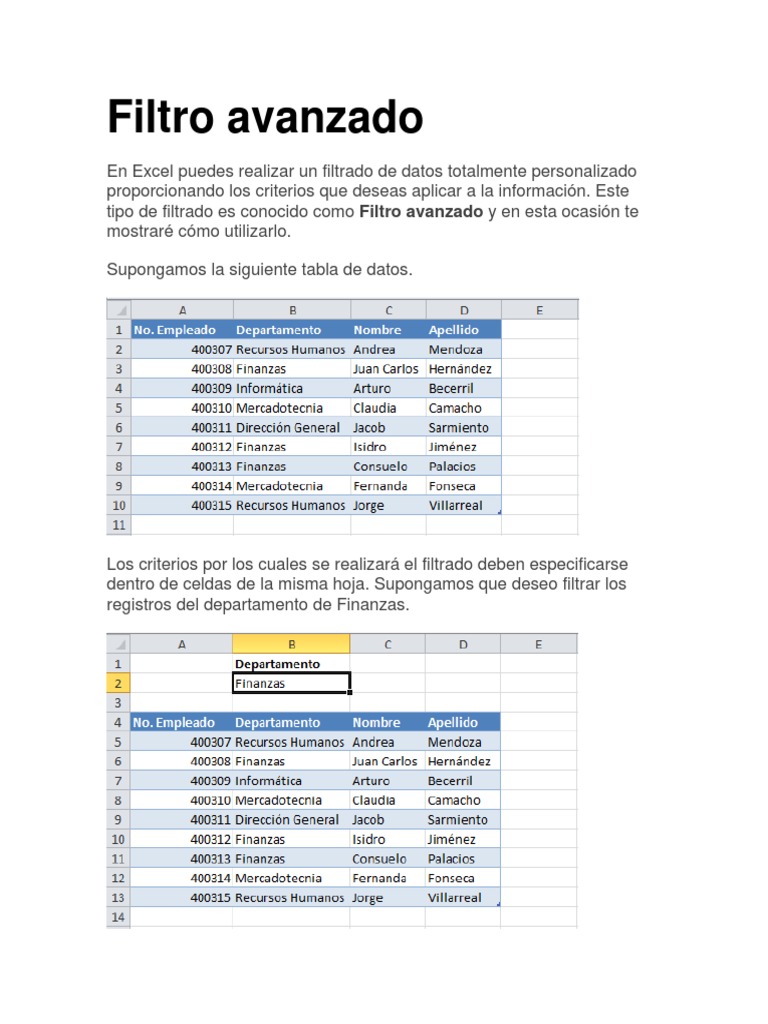 Cómo usar filtros avanzados en Excel | PDF | Microsoft Excel | Informática