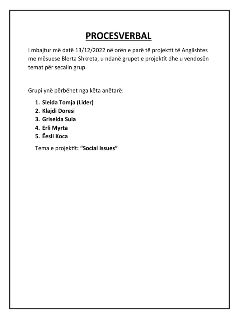 Procesverbal 1 | PDF