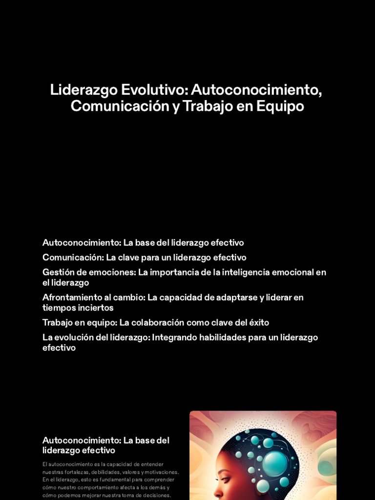 Liderazgo Evolutivo Autoconocimiento Comunicacion y Trabajo en Equipo ...