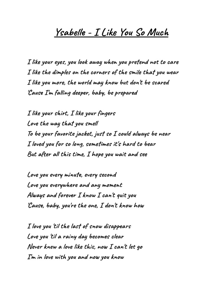 Ysabelle - I Like You So Much | PDF