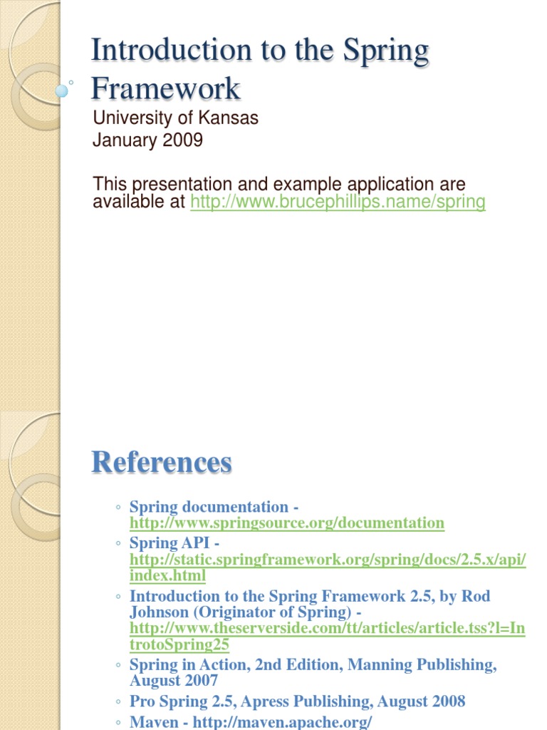 Introduction To The Spring Framework | Download Free PDF | Spring ...