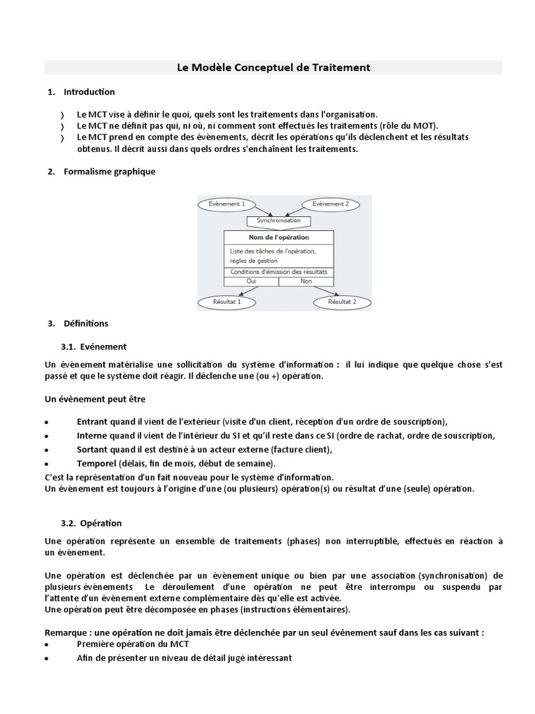 6 Le Modèle Conceptuel de Traitement | PDF