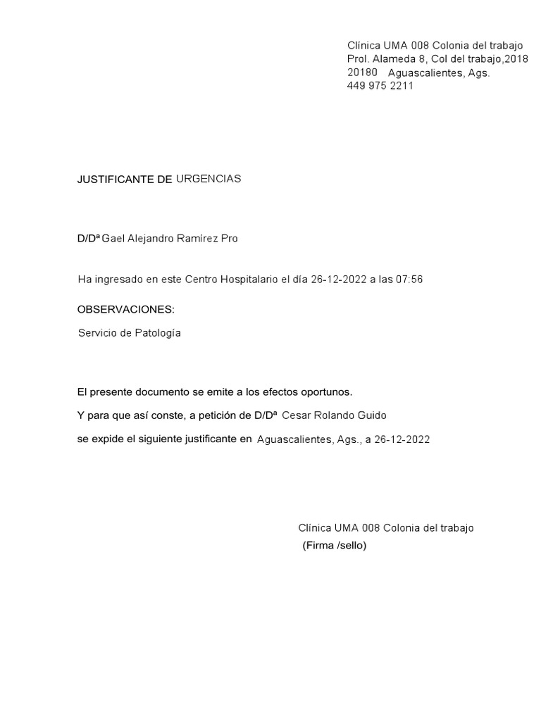 Justificante Medico | PDF