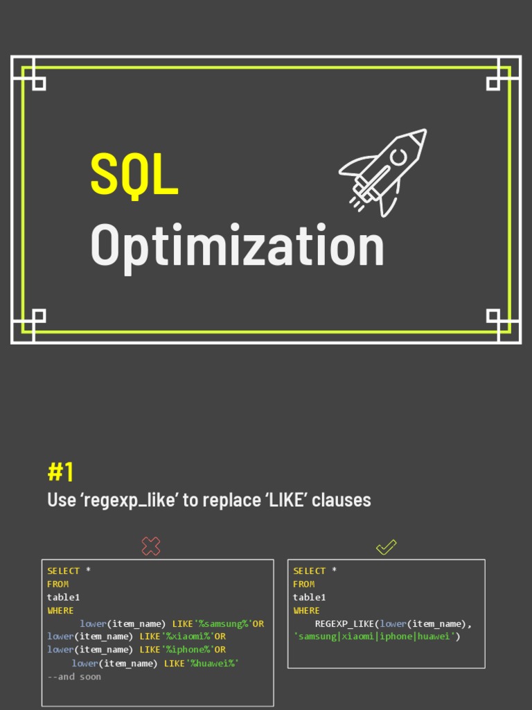 Tips For SQL Optimization ? | PDF | Computer Programming | Computing