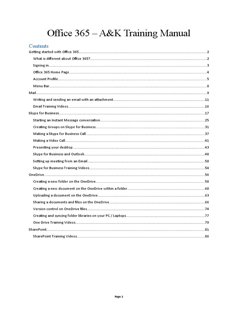 Office 365 and Intranet Training v1 Updated2 | PDF | Hyperlink ...