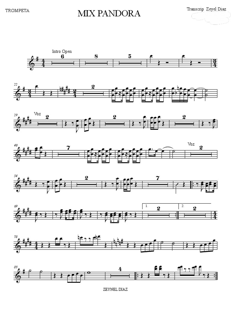 MIX PANDORA Mi Menor - Musx Tromp Okok 2 | PDF