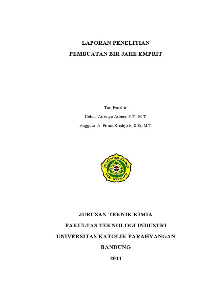 LPD - Arlene - Pembuatan Bir Jahe Emprit-P | PDF | Kesehatan Holistik ...