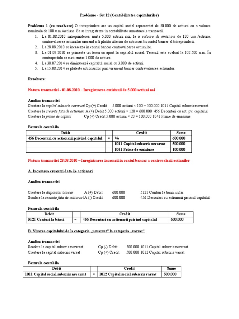 Contabilitate - Set 12 | PDF