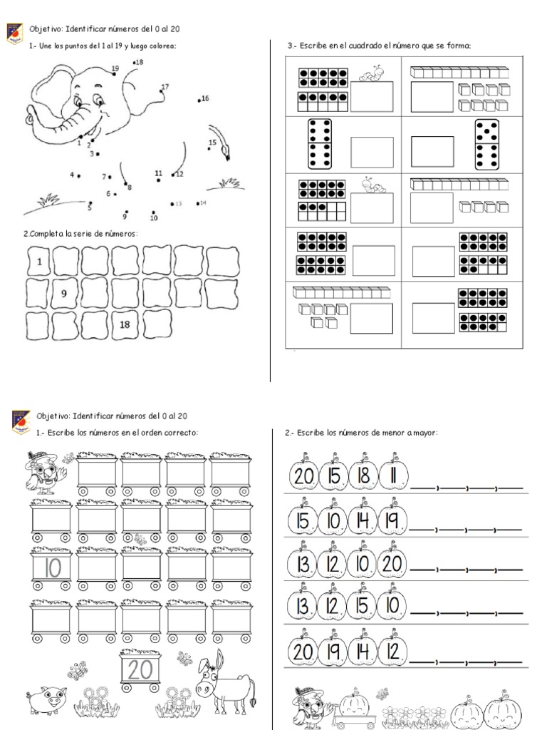 Leer Números Del 0 Al 20 y Representarlos en Forma Concreta | PDF