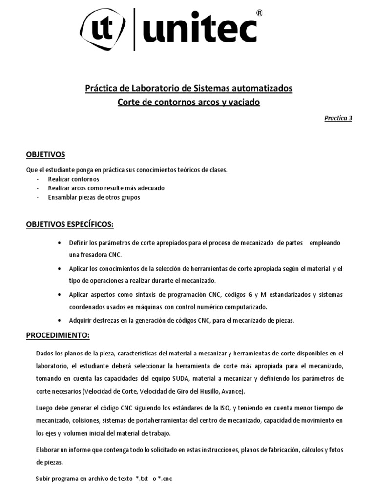 Practica 3 | PDF | Control numerico | Mecanizado
