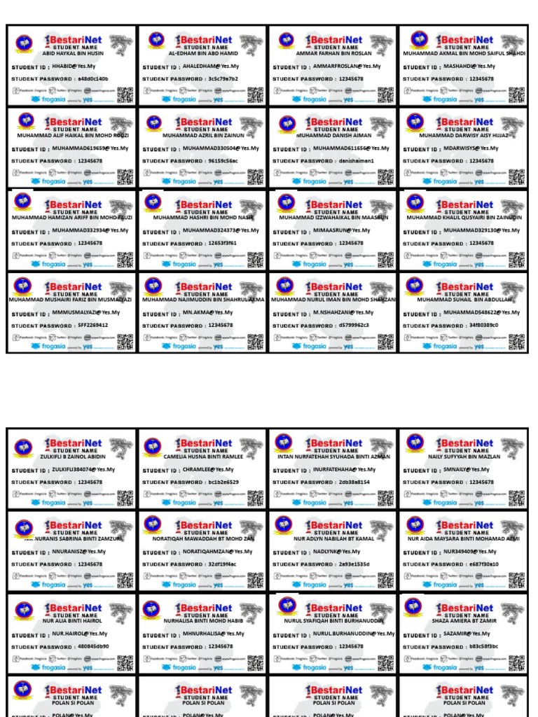 NAME CARD FROG VLE 6d 2016 | PDF