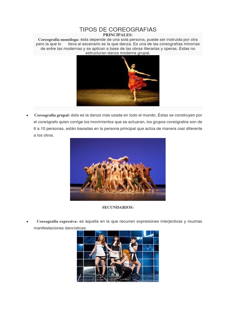 Tipos de Coreografias | PDF