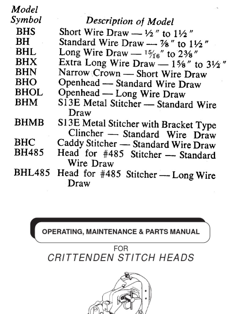 Bostitch Stitch Head Manual | PDF | Clutch | Gear