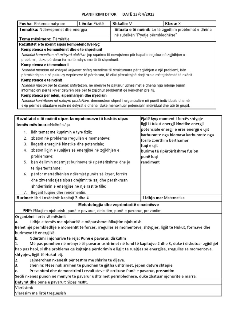 Planifikimi Ditor Datë 13 | PDF