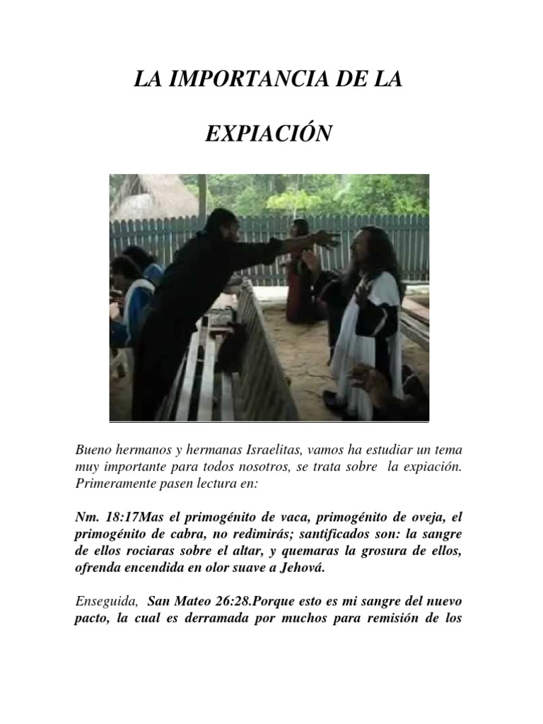 La Expiación y su Significado Bíblico | PDF | Moisés | Mito de la ...