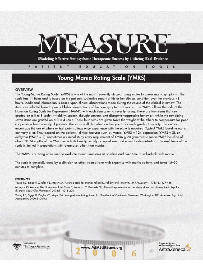 Young Mania Rating Scale (YMRS) | PDF
