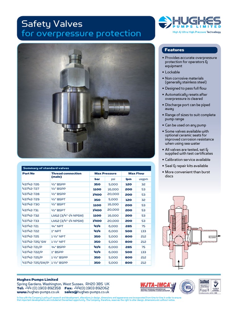 Safety Valves For Overpresure | PDF | Valve | Pump