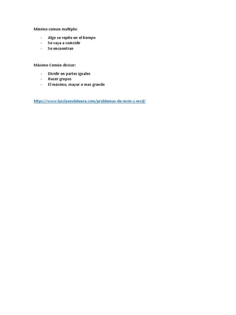 Tips MCM y MCD | PDF