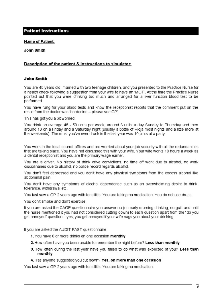 Case Scenario - Alcohol 2020 | PDF | Empathy | Alcoholism