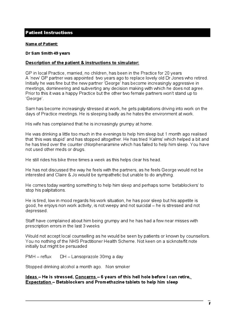 Csa Case Scenario Stressed GP 2020 | PDF | General Practitioner ...