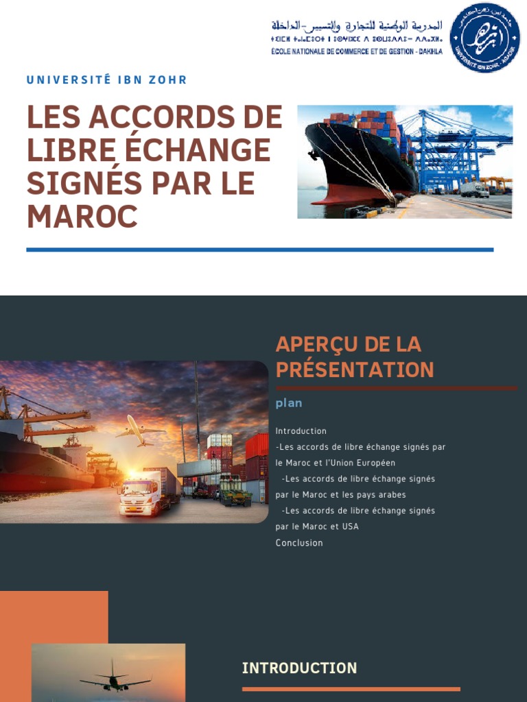 Les Accords de Libre Échange Signés Par Le Maroc | PDF | Maroc | Libre ...