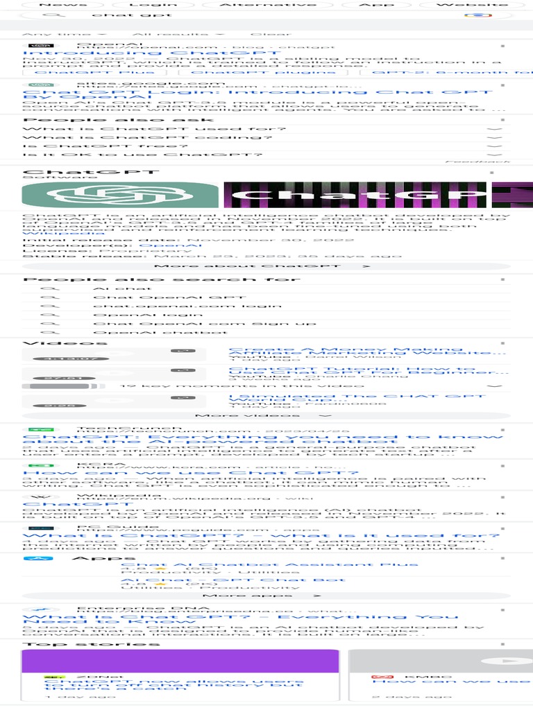 Chat GPT - Google Search | PDF | Artificial Intelligence | Intelligence (AI) & Semantics