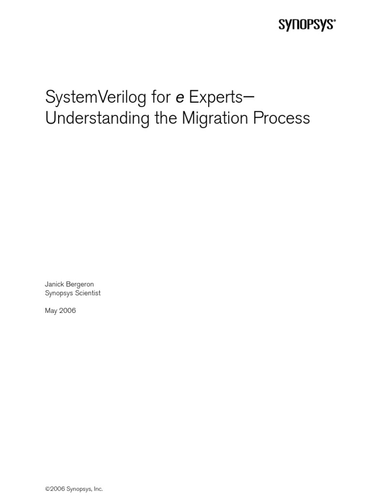 SystemVerilog For e Experts Janick Bergeron | PDF | Class (Computer Programming) | Hardware ...